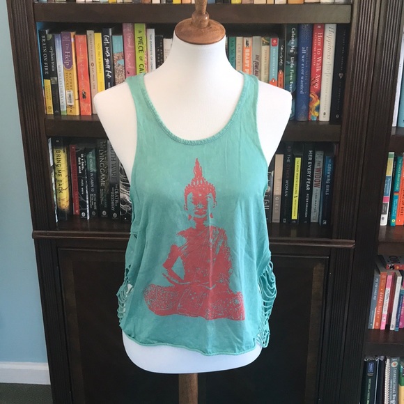 Jala Clothing | Tops | Buddha Muscle Tee With Side Cut Outs Small ...